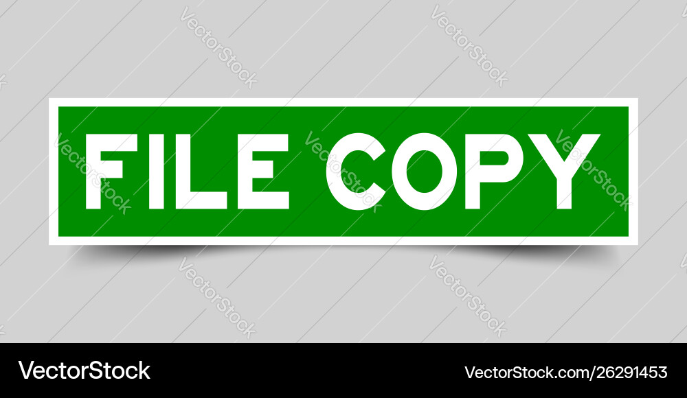 Square green sticker label in word file copy Vector Image