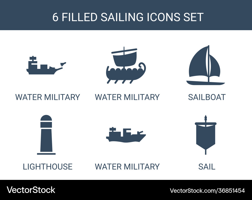 6 sailing icons Royalty Free Vector Image - VectorStock