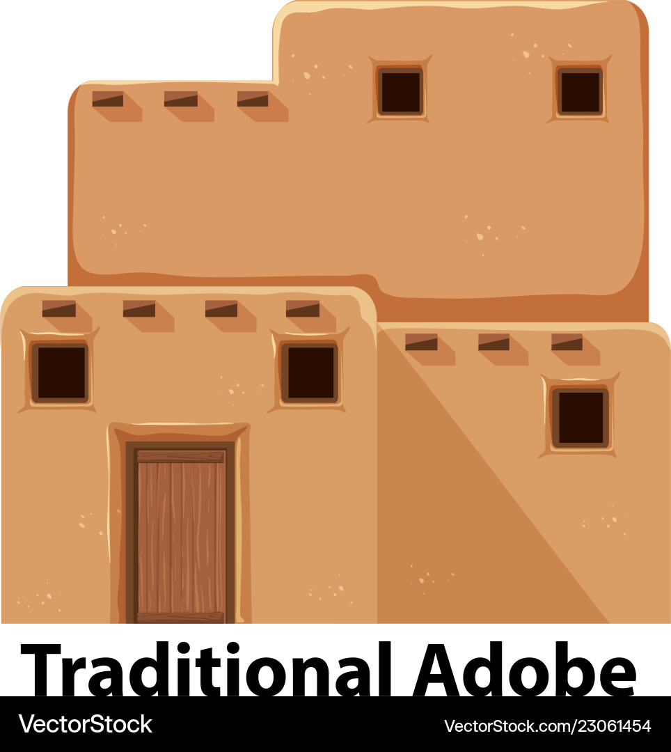 A traditional adobe house Royalty Free Vector Image