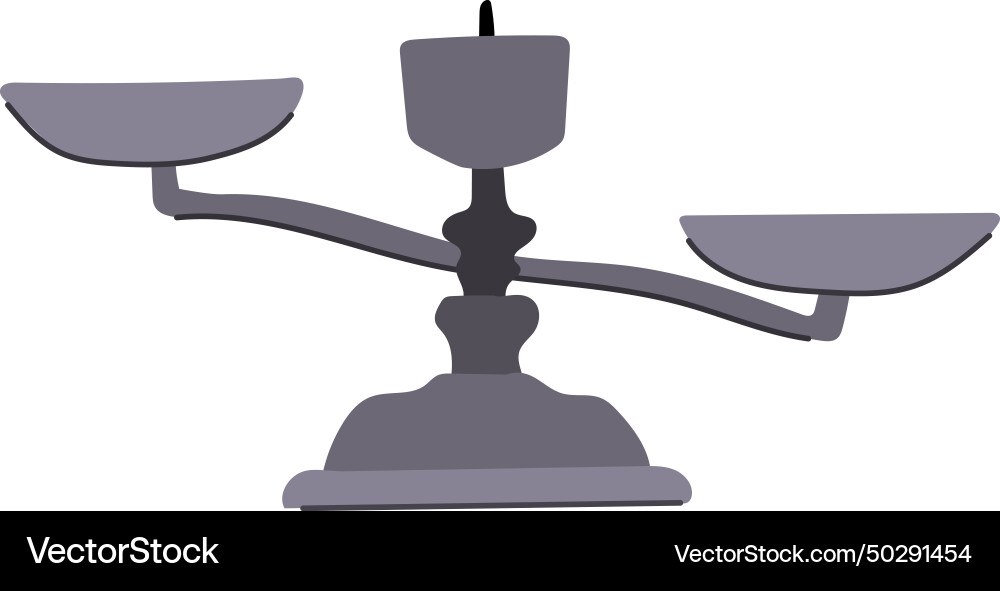 Equilibrium balance scale cartoon Royalty Free Vector Image