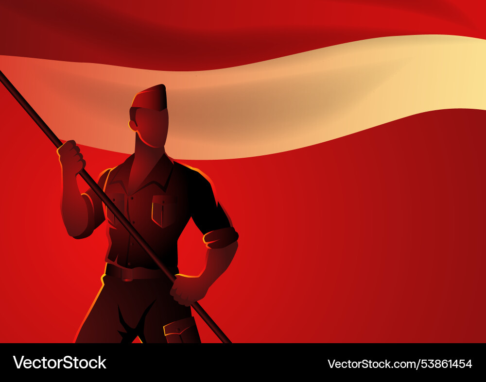 Flag bearer indonesia hero red Royalty Free Vector Image