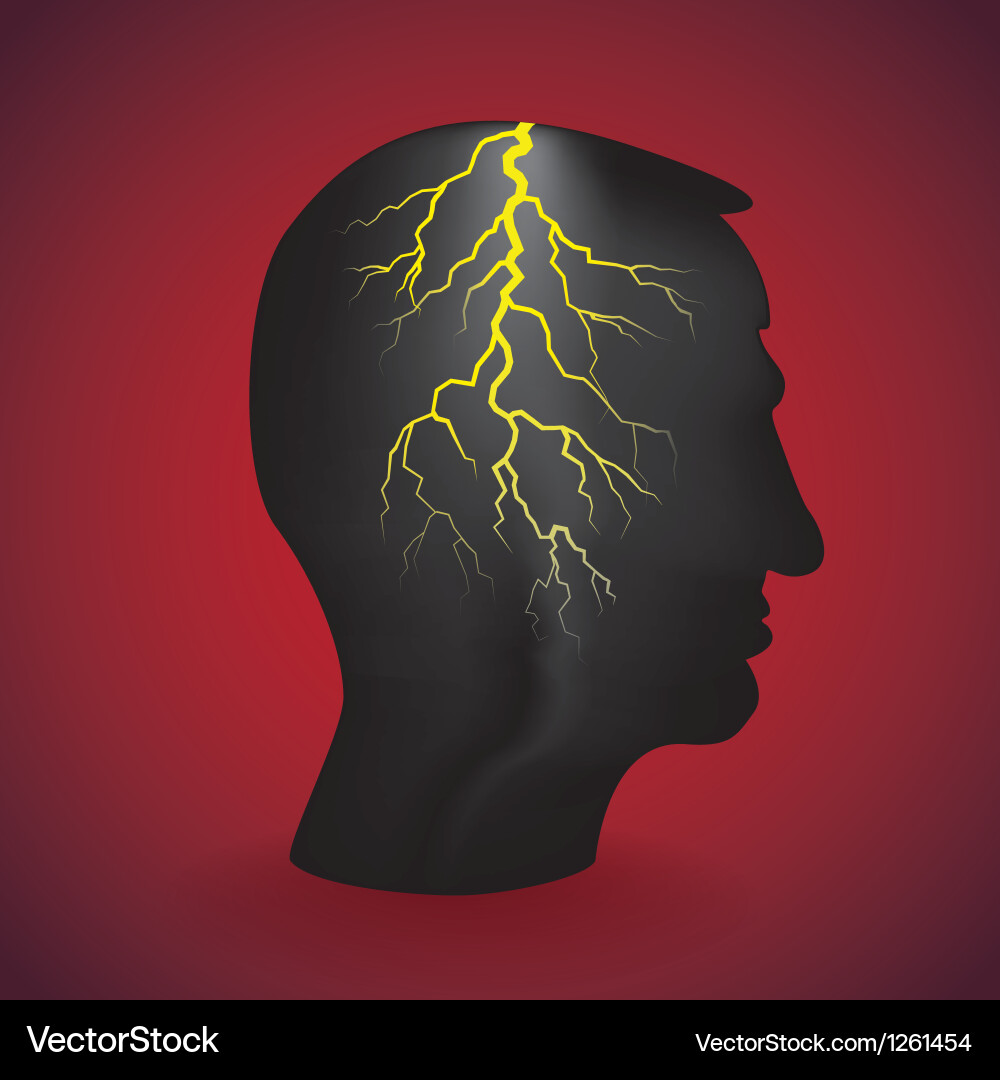 Flash light in the head Royalty Free Vector Image