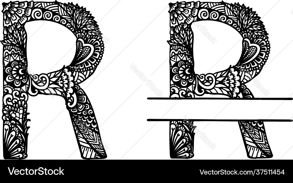 Hand drawn letter r Royalty Free Vector Image - VectorStock
