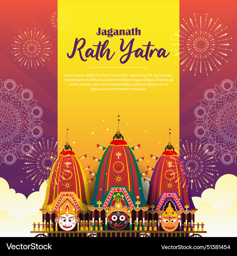 Happy rath yatra poster Royalty Free Vector Image