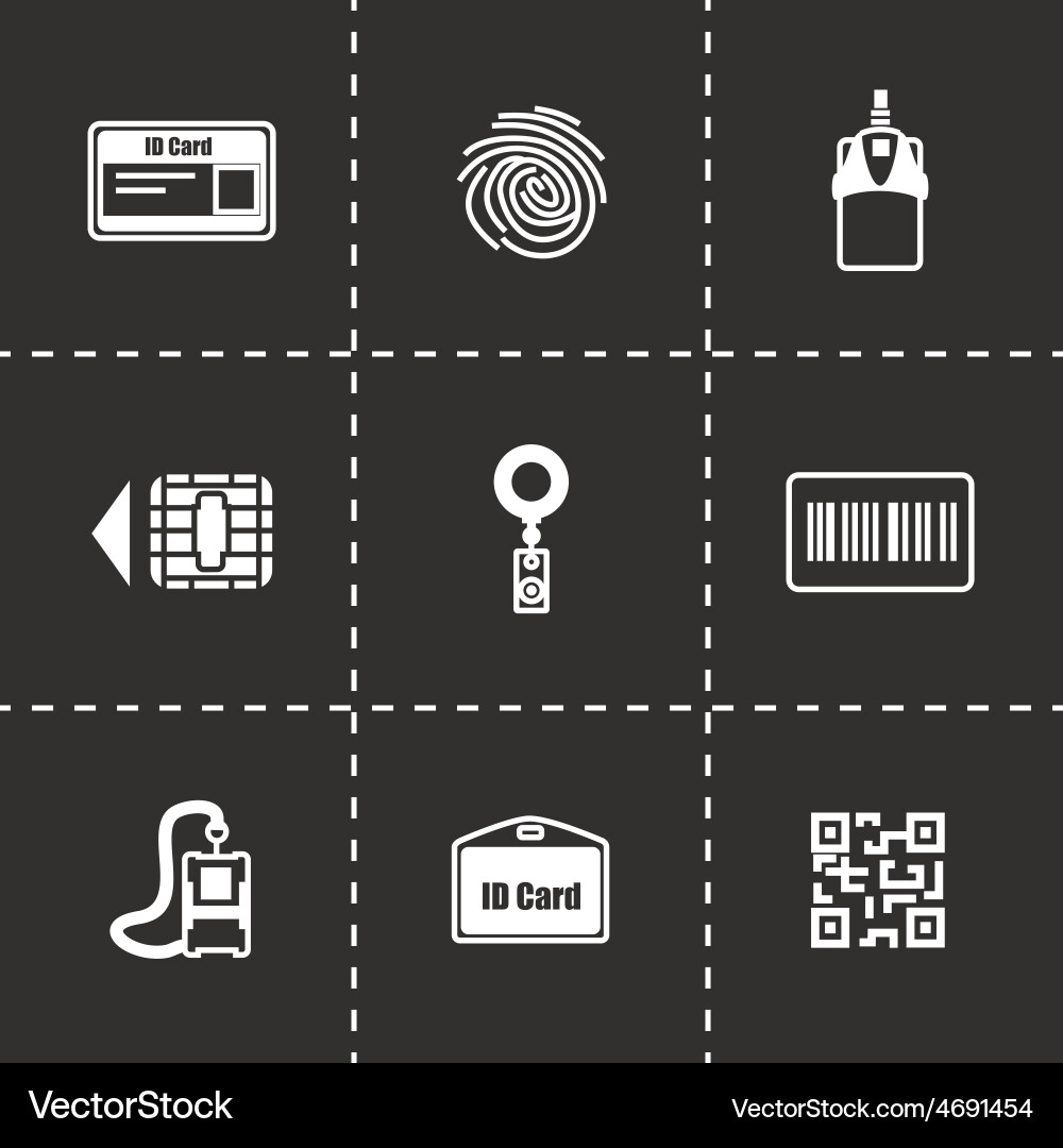 Id card icon set Royalty Free Vector Image - VectorStock