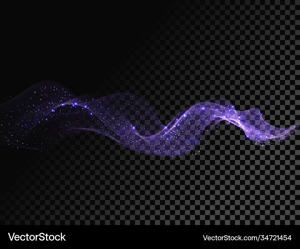 Light line neon blue wave effect glitter Vector Image