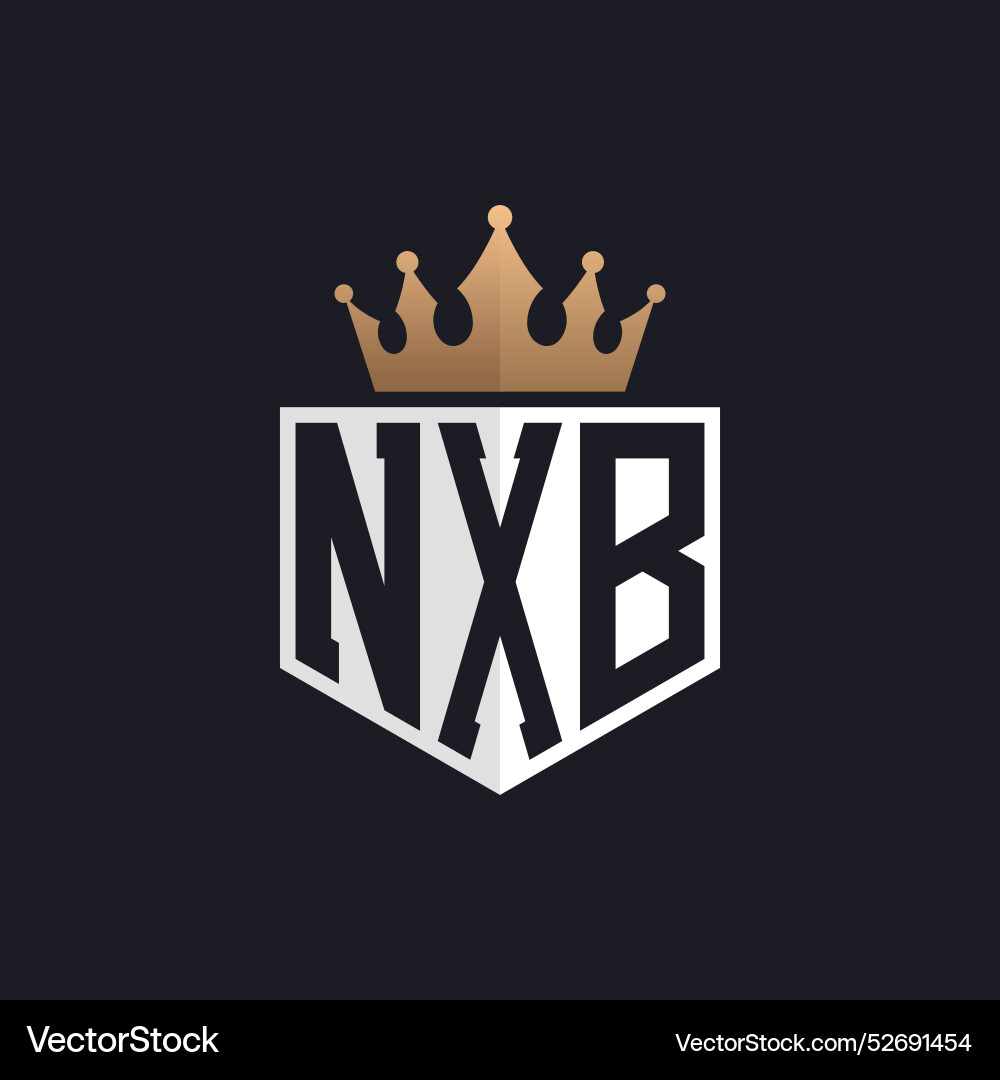 Luxury nxb logo with crown elegant initials Vector Image