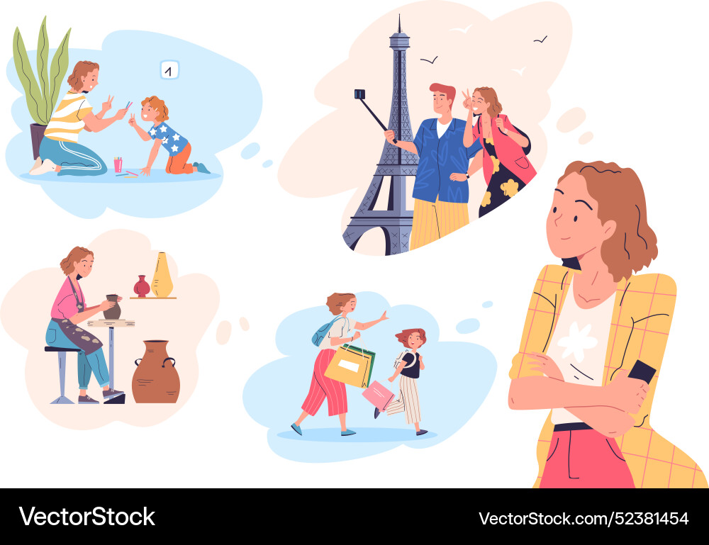 Past memories female positive memory important Vector Image