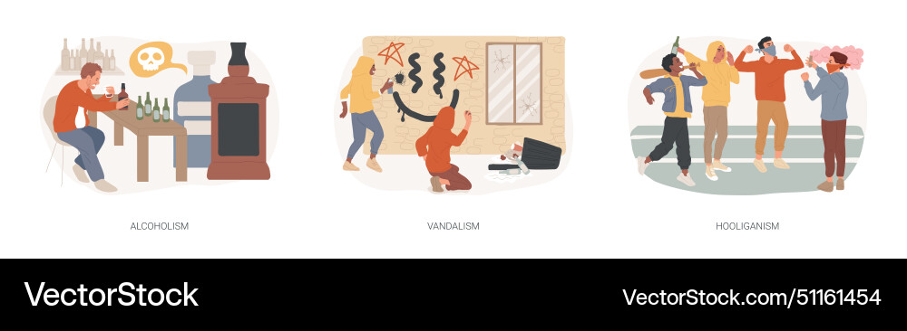 Social problems isolated concept Royalty Free Vector Image