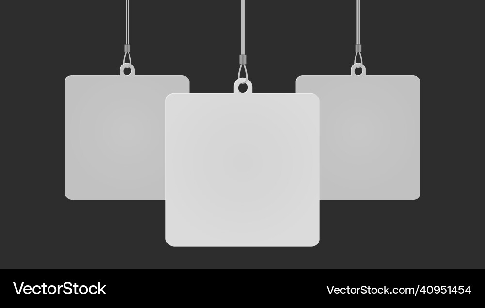 Square dangler hanging from ceiling realistic Vector Image