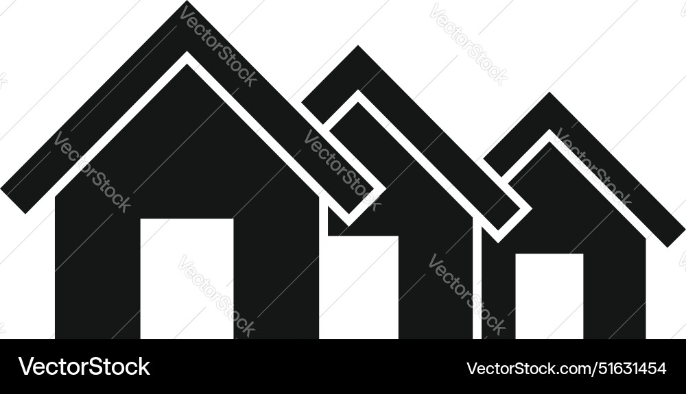 Three houses logo forming a chain symbolizing real