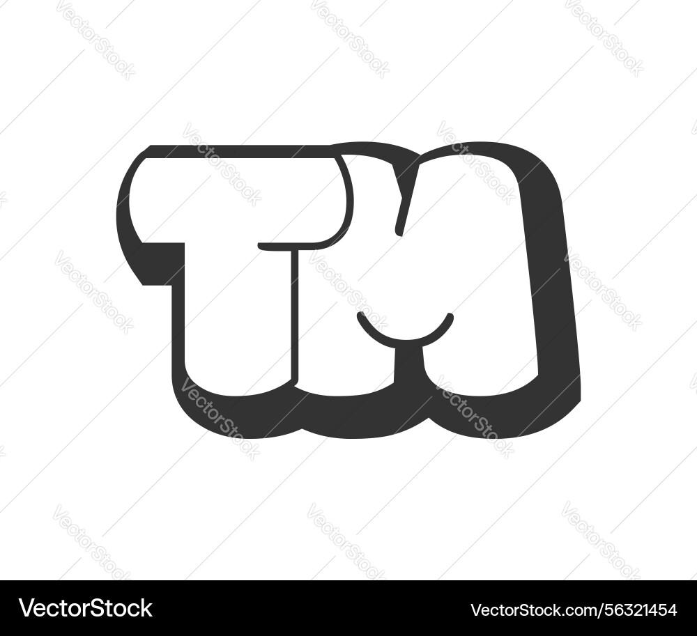 TM Bubble Letter Logo Royalty Free Vector Image