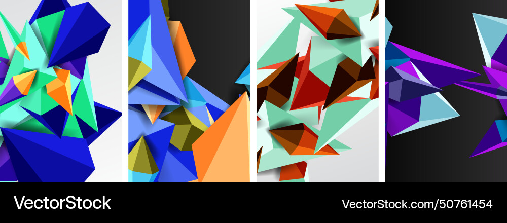 Triangle abstract concepts poster set – Royalty-Free Vector | VectorStock