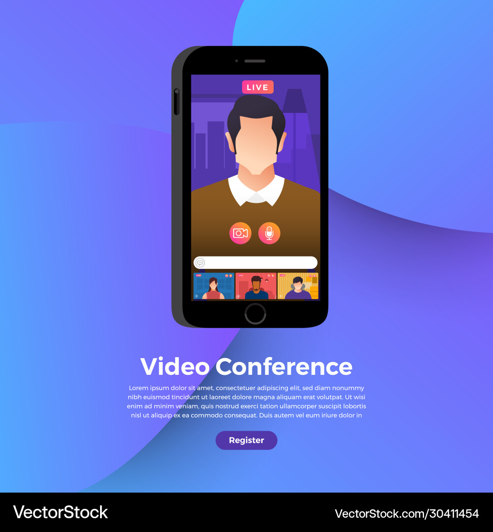 Video conference 03 Royalty Free Vector Image - VectorStock