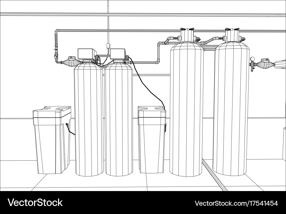 Water purification station industrial equipment Vector Image