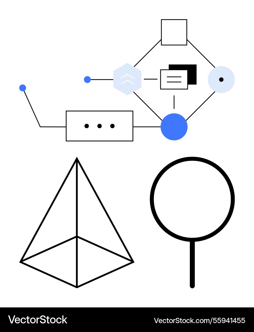 Abstract geometric flowchart with pyramid Vector Image