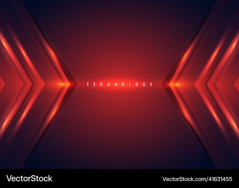 Abstract technology concept red arrow lighting Vector Image