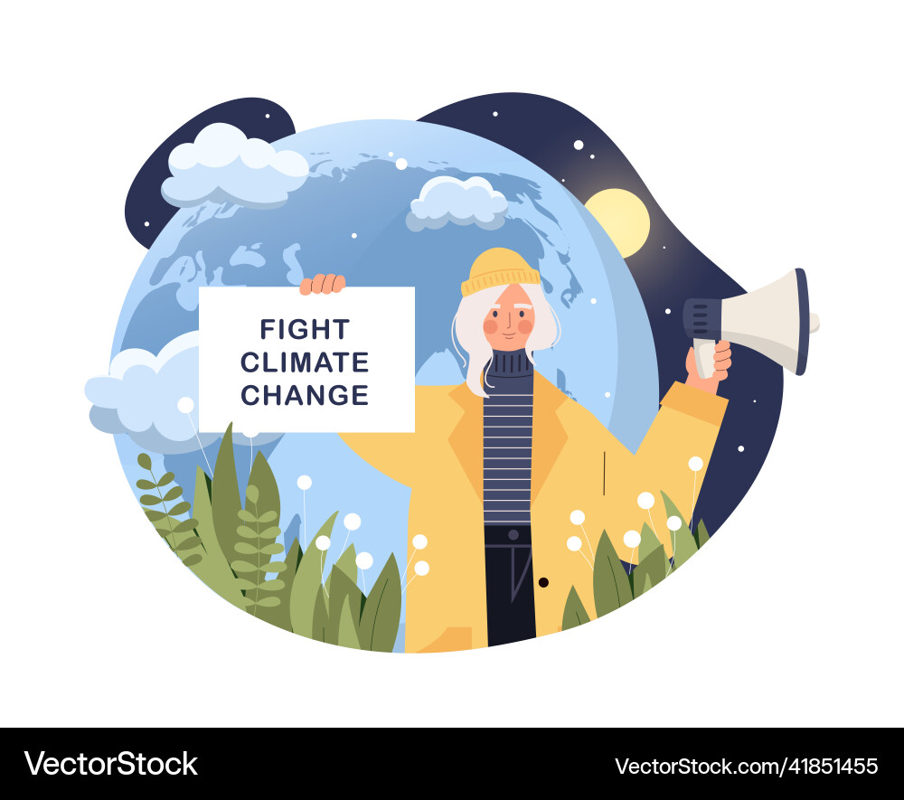 Climate Change Activism Royalty Free Vector Image