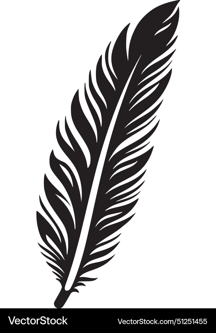 Feather - black and white isolated icon Royalty Free Vector
