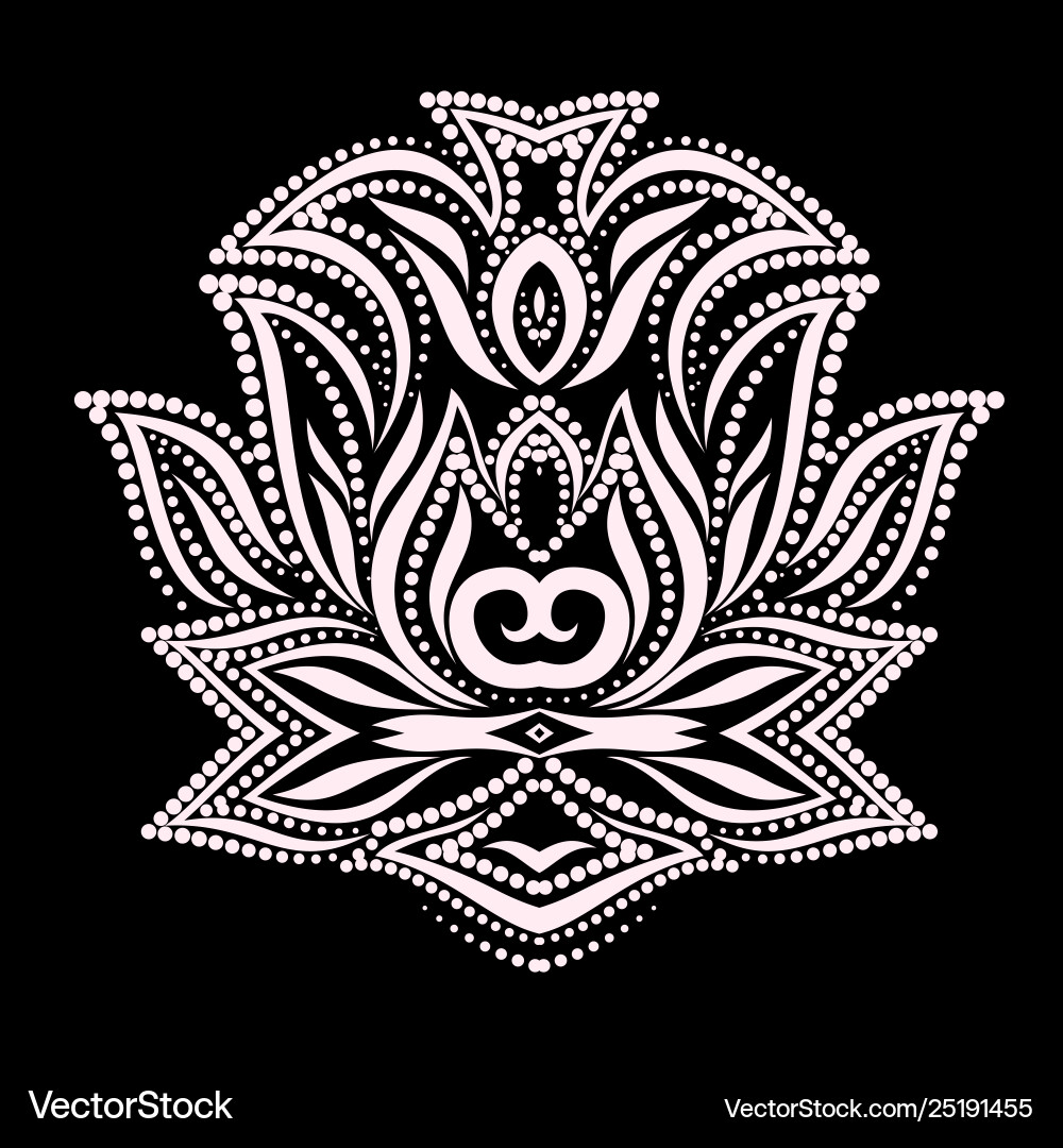 Floral Lotus Mandala Pattern Royalty Free Vector Image