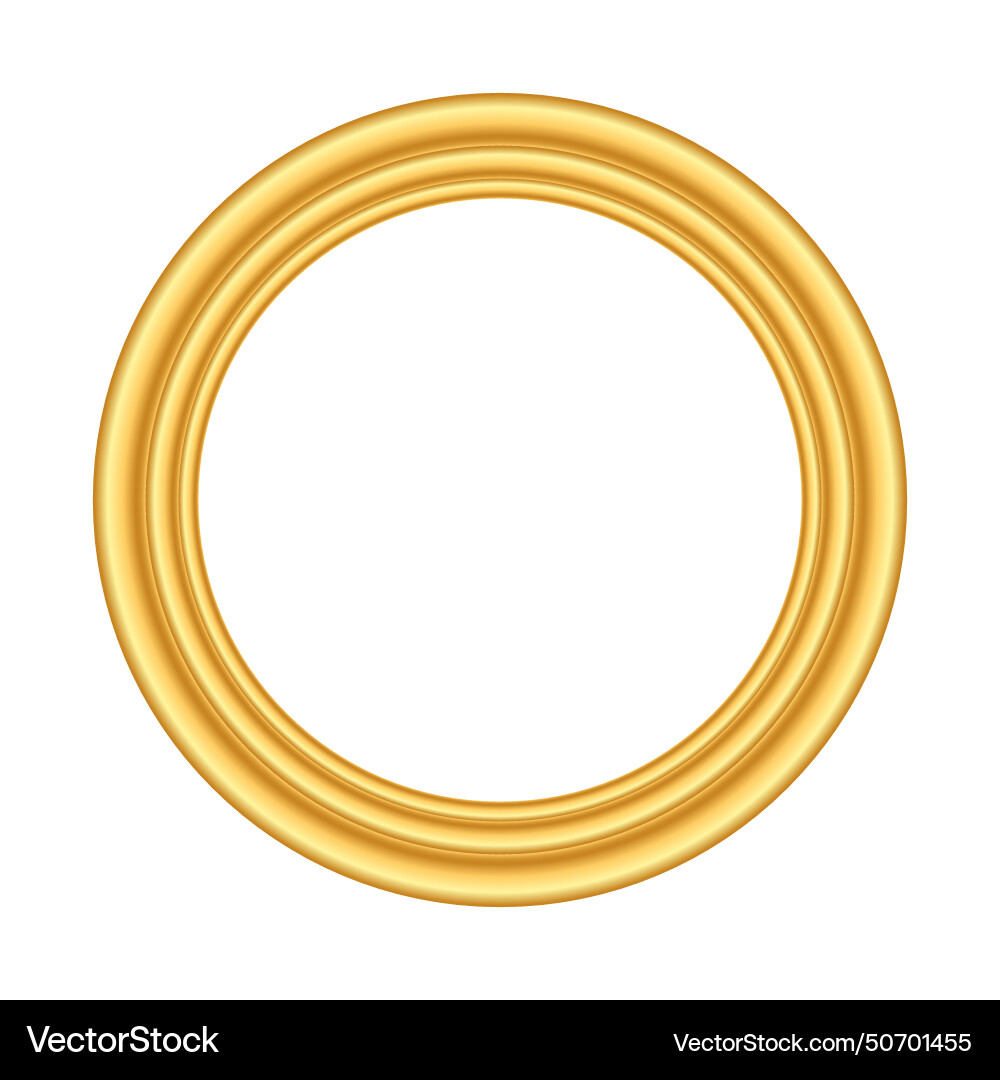 Gold thin round frame golden luxury circle logo Vector Image