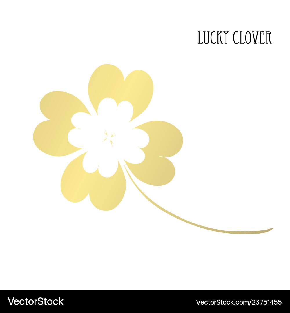 Golden Clover Floral Decoration Royalty Free Vector Image