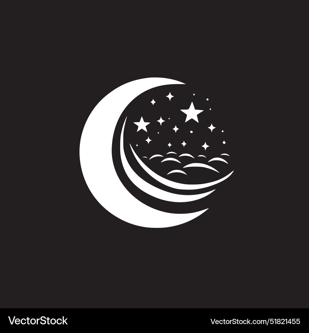 Mond - minimalistische und einfache Silhouette Vektorbild