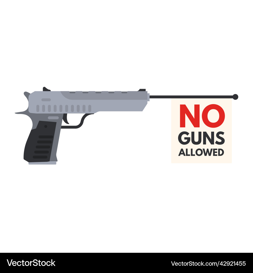 Pistol with banner Royalty Free Vector Image - VectorStock