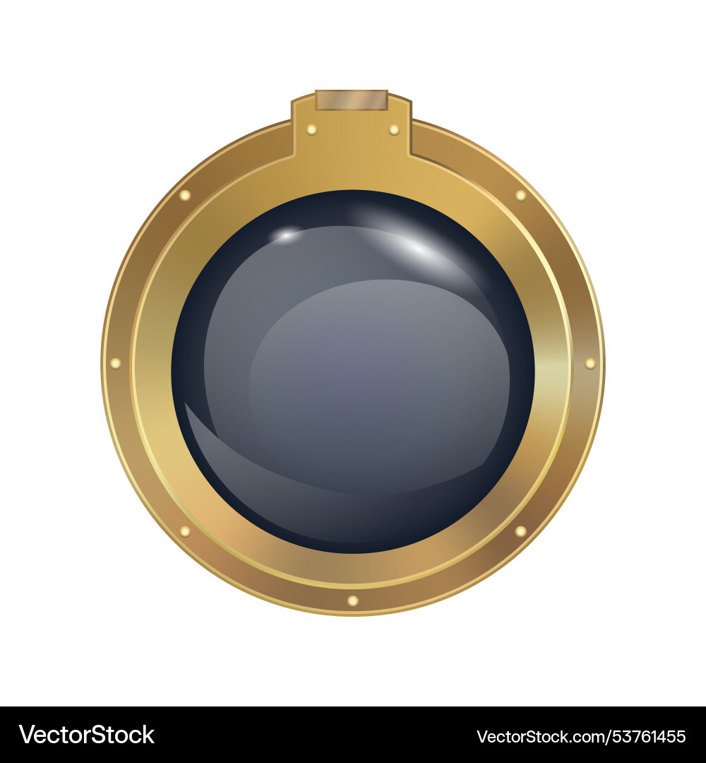Porthole window icon safe round metallic spaceship