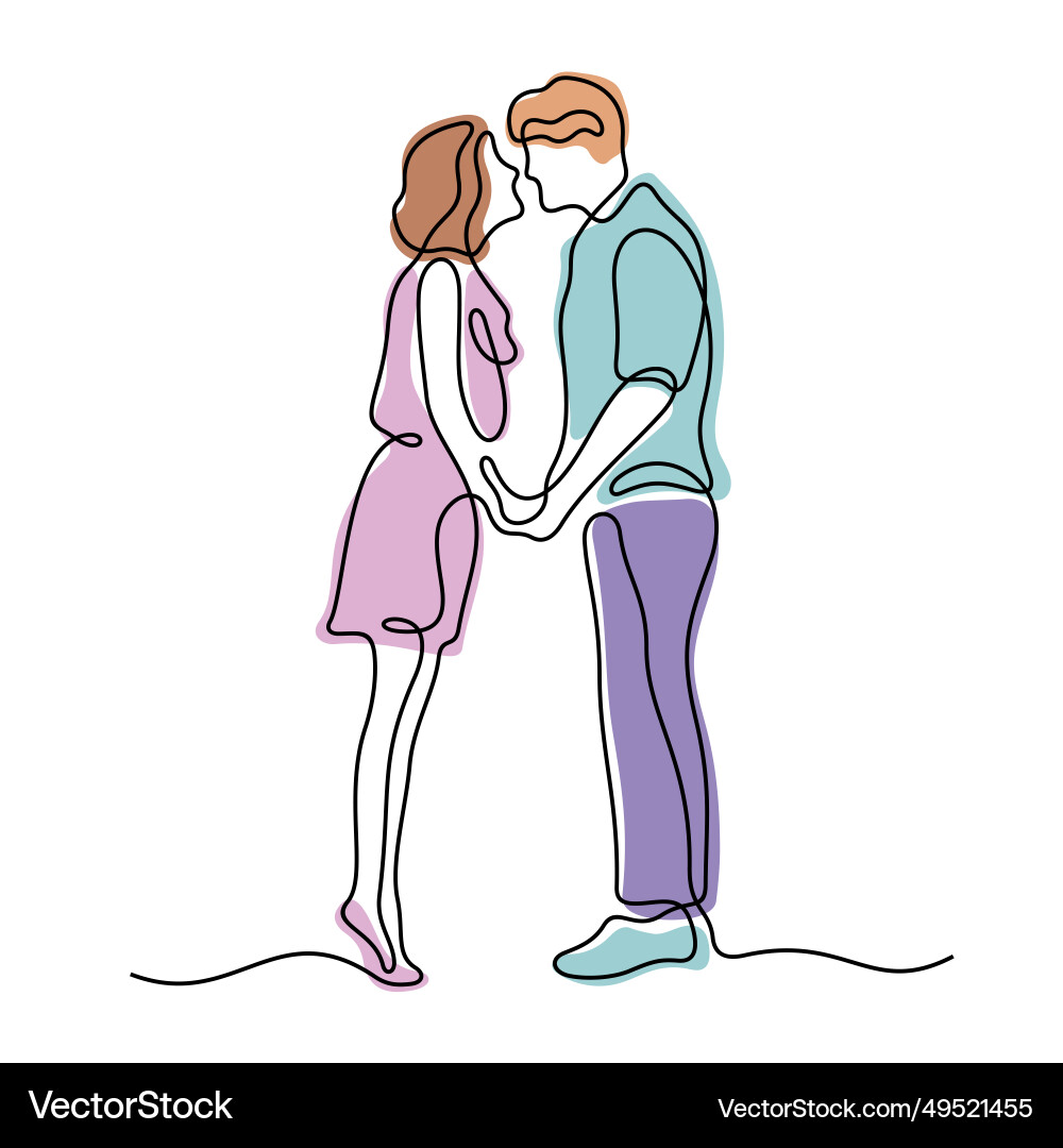 Romantic couple kissing Royalty Free Vector Image