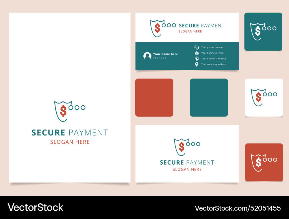 Secure payment logo concept featuring a shield Vector Image