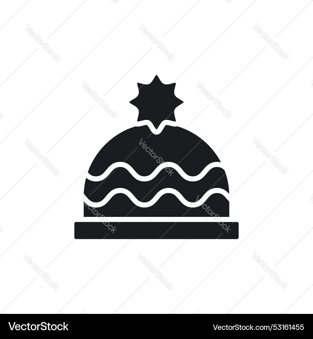Winter hat icon symbol on white background Vector Image