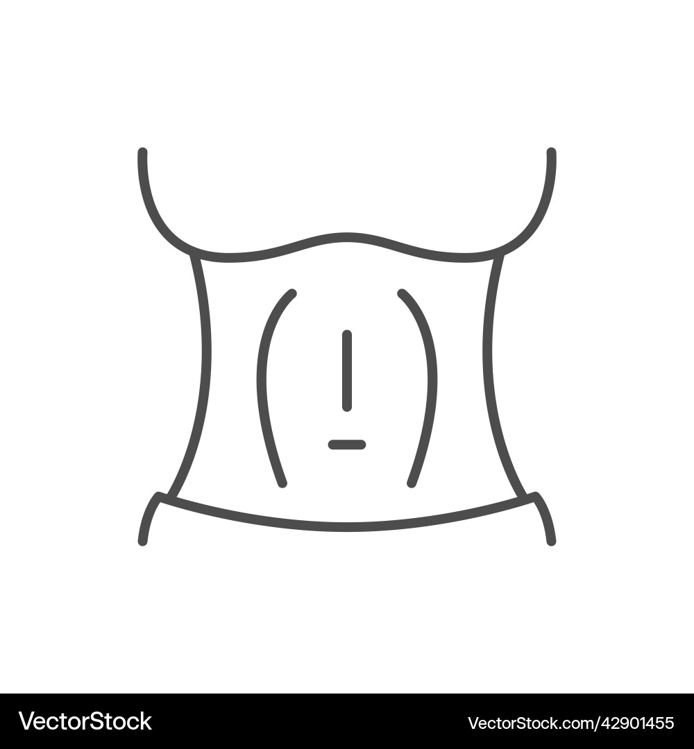 Woman abdominal line outline icon Royalty Free Vector Image