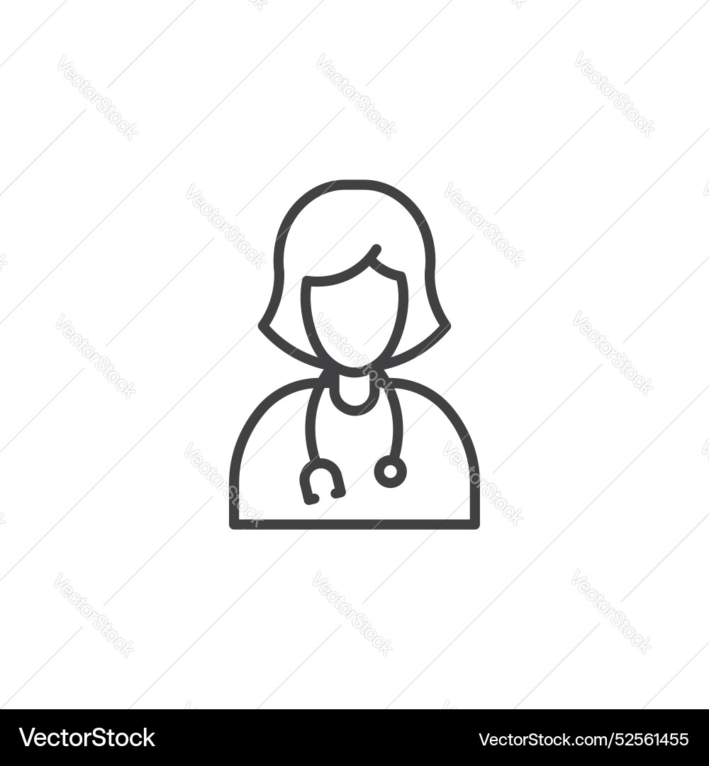 Woman doctor icon set on white background Vector Image