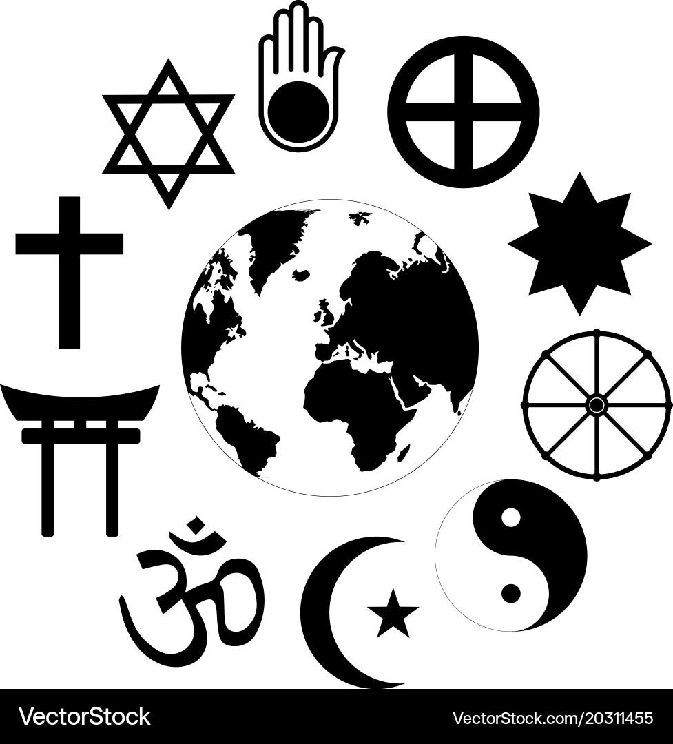 World religions planet earth flower Royalty Free Vector