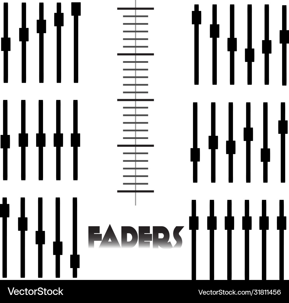 Audio fader icons Royalty Free Vector Image - VectorStock