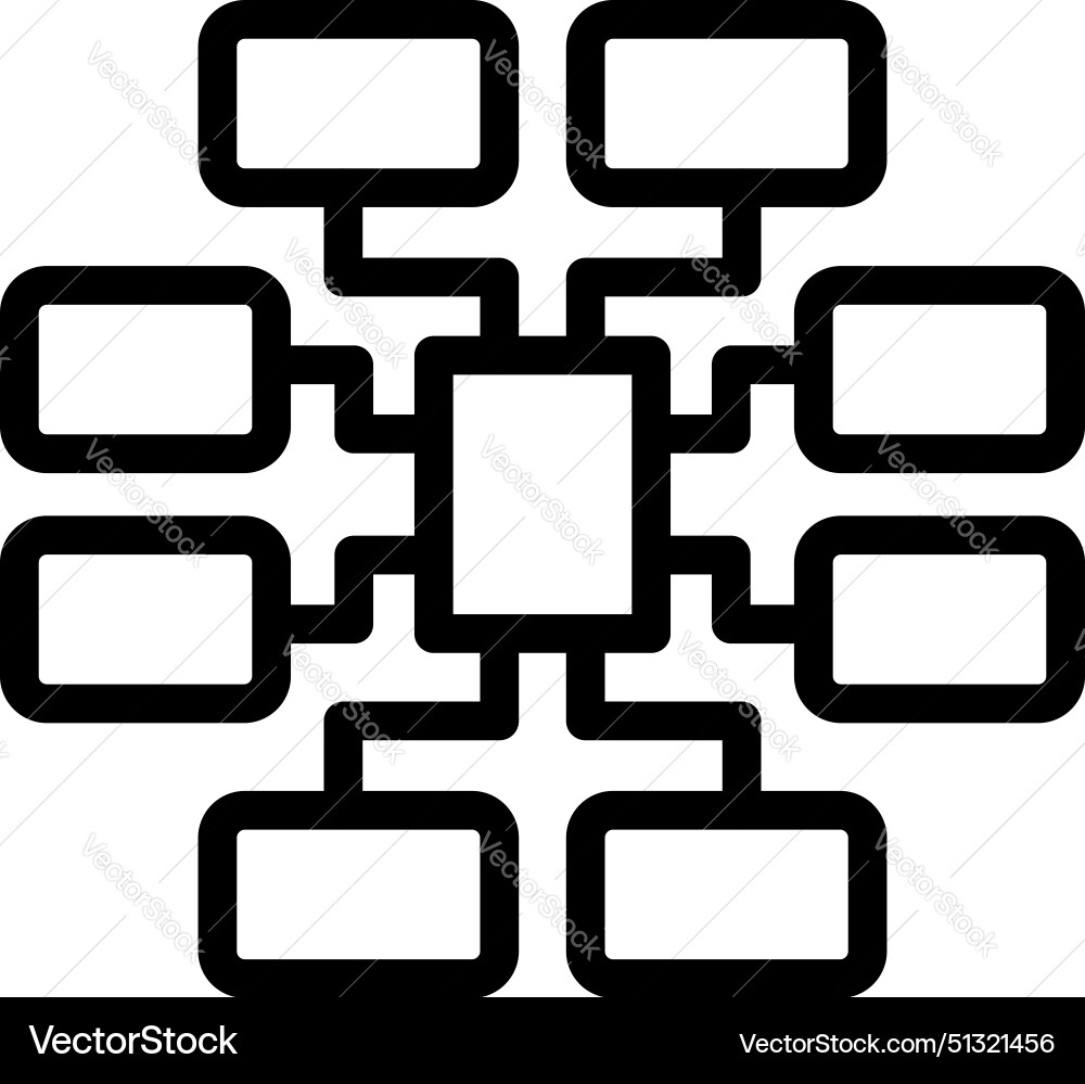 Black line icon of a structured organizational Vector Image