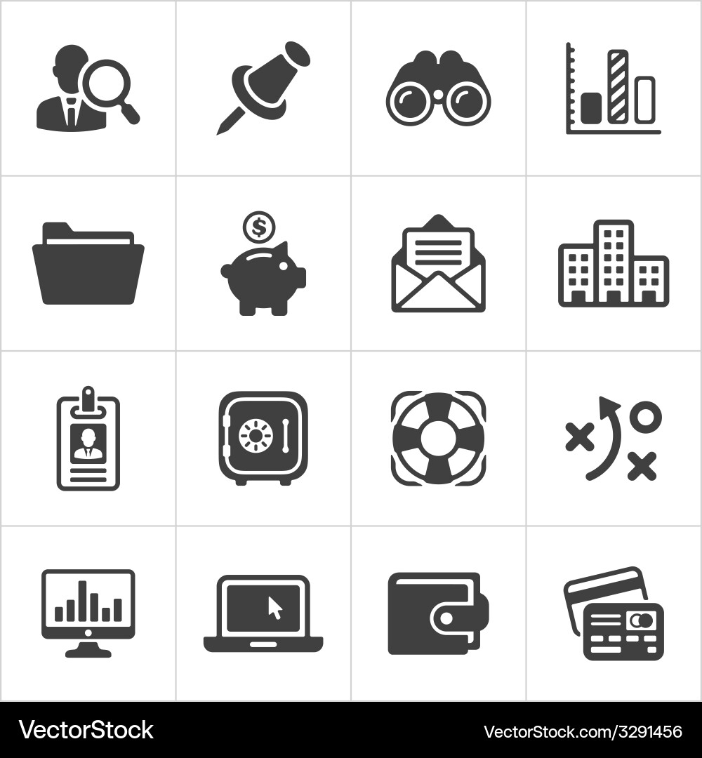 Business & Economics Icon Set Royalty Free Vector Image
