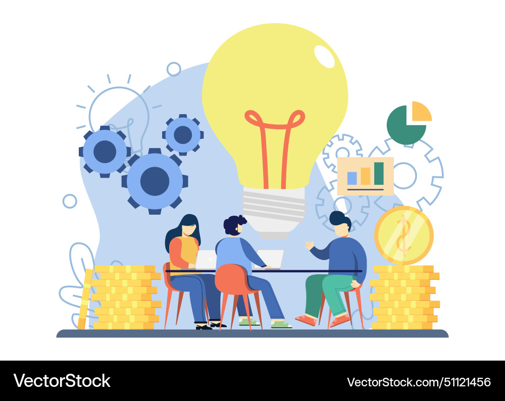 Business strategy concept creative discussion Vector Image