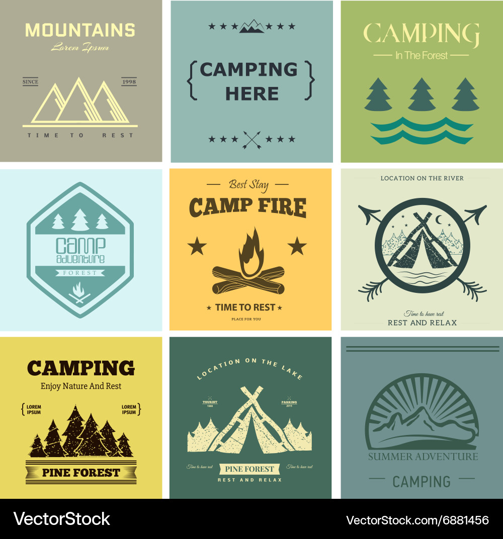 Camp label Royalty Free Vector Image - VectorStock