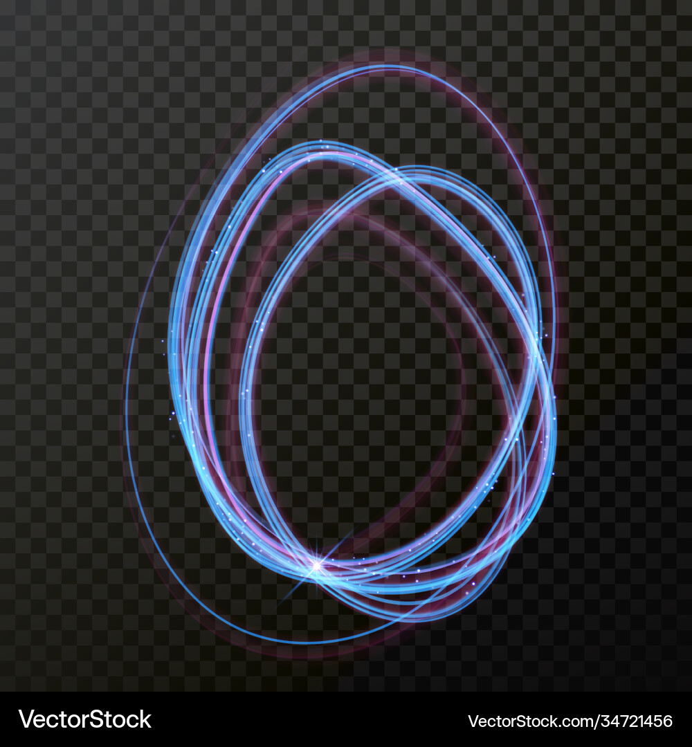 Circle light line neon swirl effect glitter Vector Image