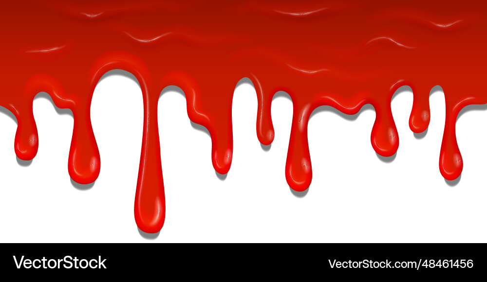 Dripping Blut horizontale Grenze realistisch rot Vektorbild