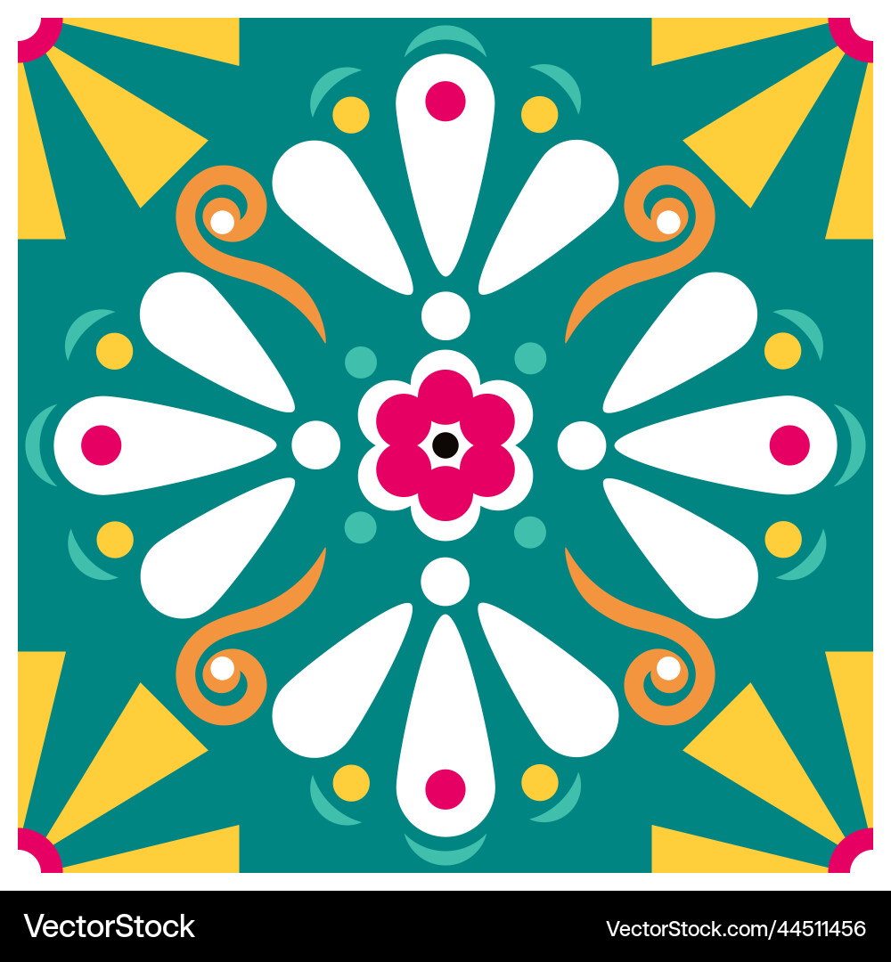 Floral single and seamless tiles pattern Vector Image