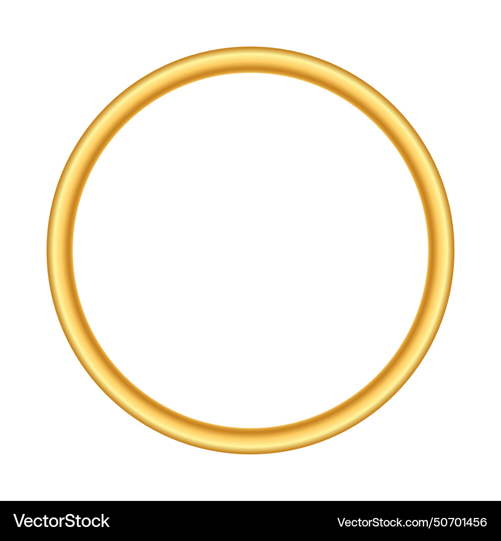 Gold thin round frame golden luxury circle logo Vector Image