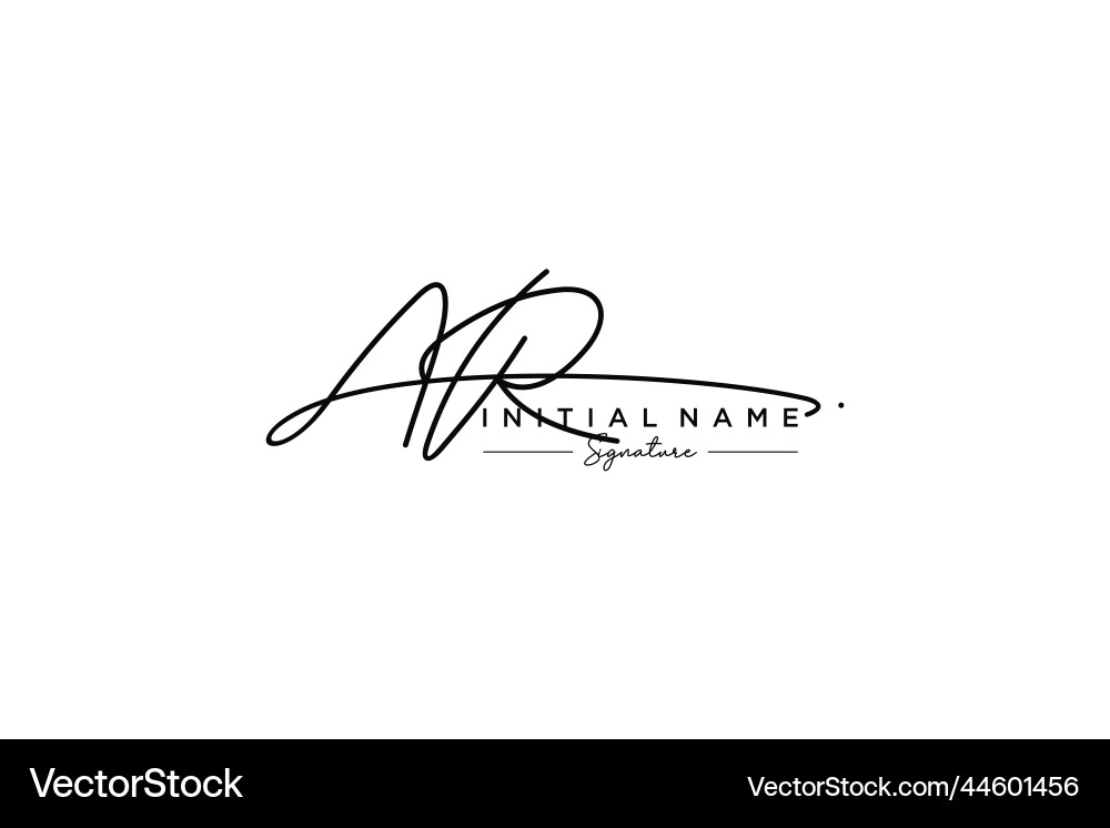 Initial ar signature logo template hand drawn Vector Image