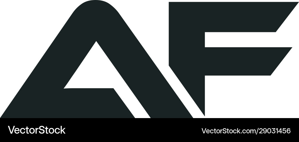 Initial letter af logo bold template Royalty Free Vector