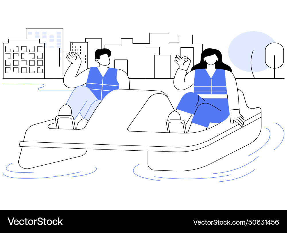 Paddle boat rental isolated cartoon Royalty Free Vector