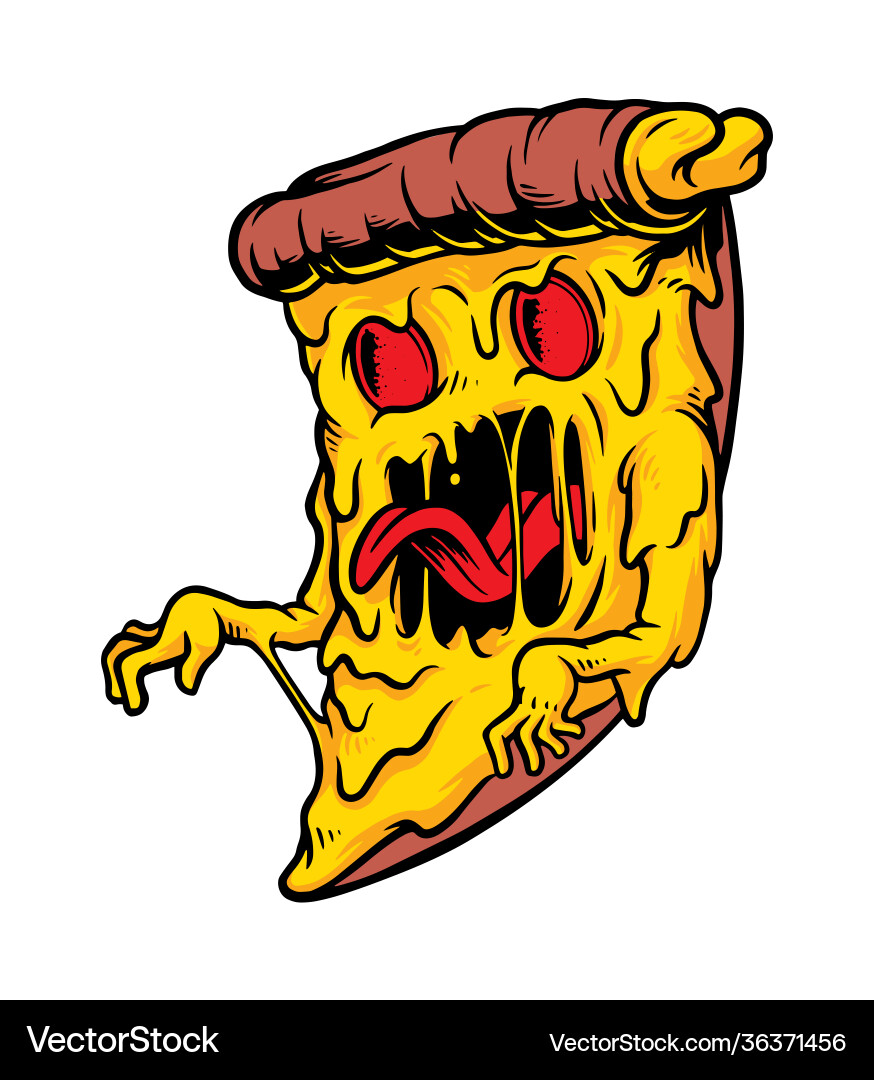 Pizza monster Royalty Free Vector Image - VectorStock