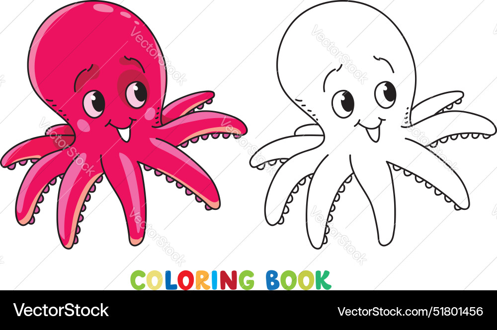 Sea theme octopus in the ocean Royalty Free Vector Image