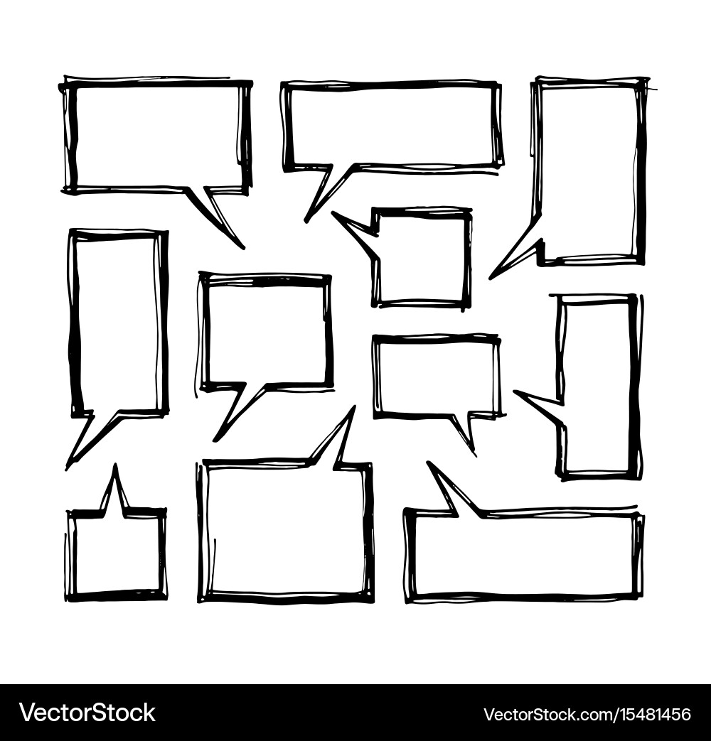 Square speech bubbles Royalty Free Vector Image